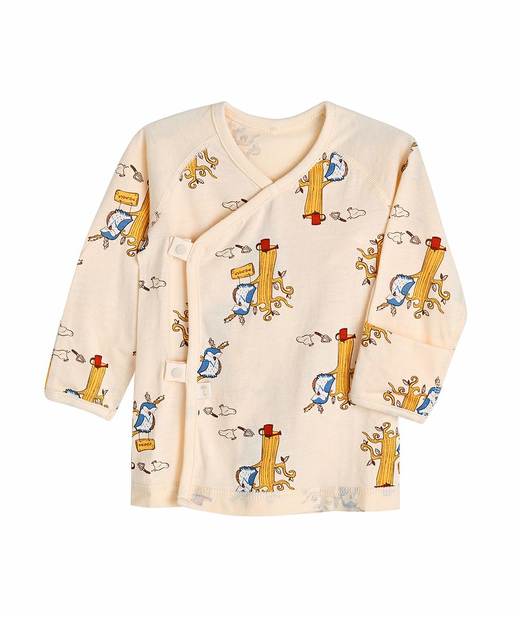 【バンブーコットン】アウル柄短肌着 | おしゃれな子供服 moimoln（モイモルン） 公式Online Store