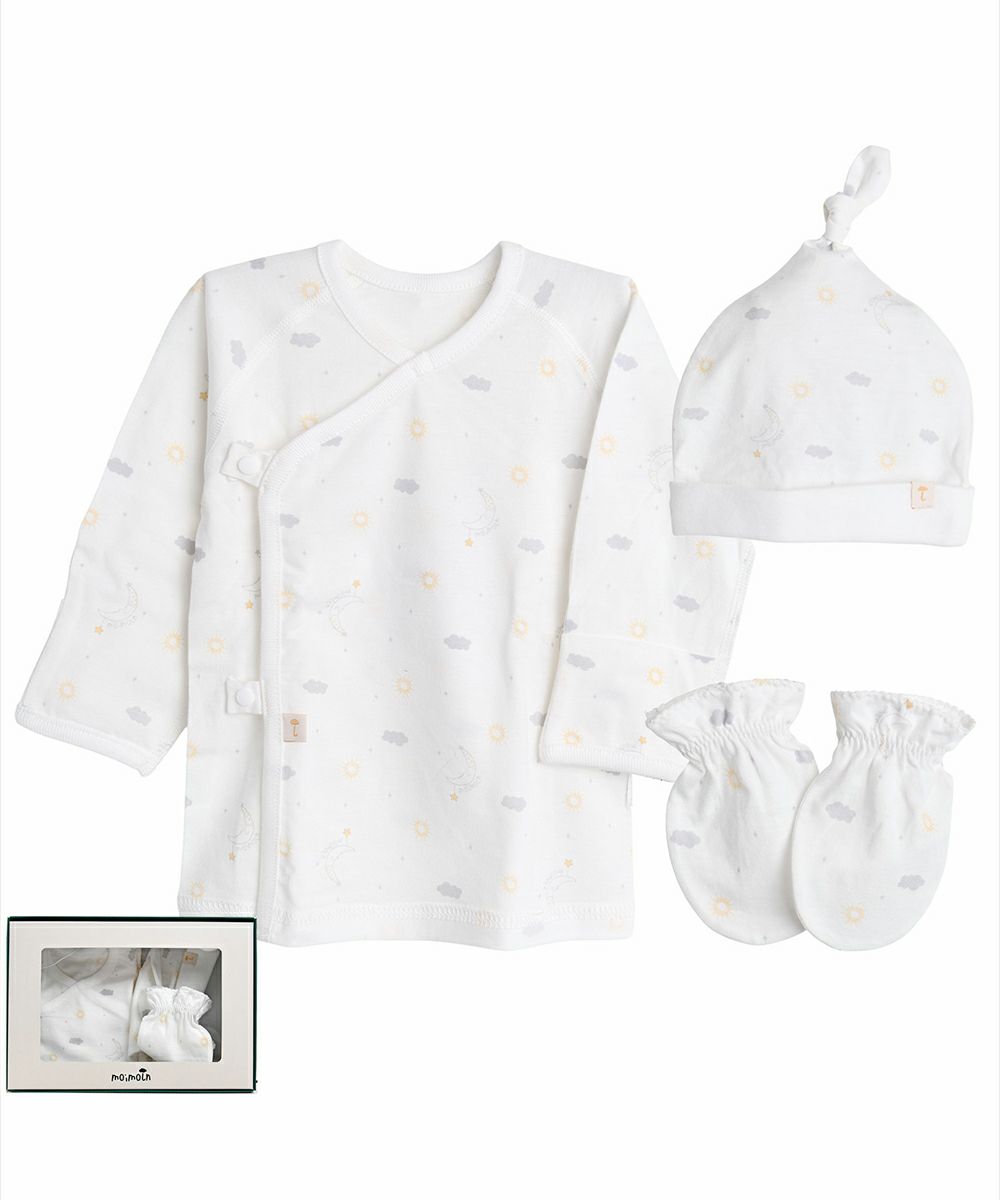 【3点セット】ホワイトアイレット新生児ギフトセット | おしゃれな子供服 moimoln（モイモルン） 公式Online Store