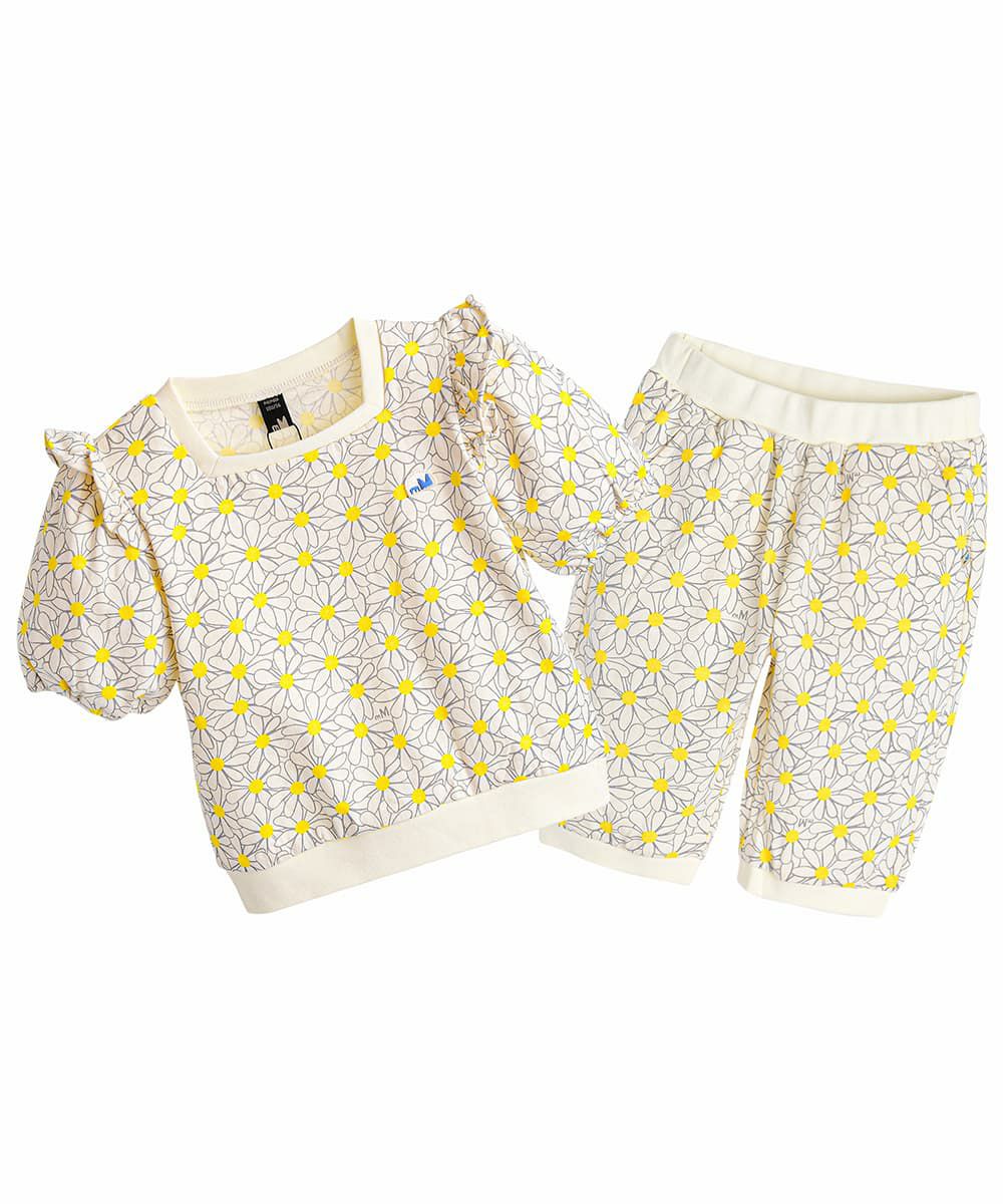 【セットアップ】デイジーフィールド7分袖トップス＆パンツ | おしゃれな子供服 moimoln（モイモルン） 公式Online Store