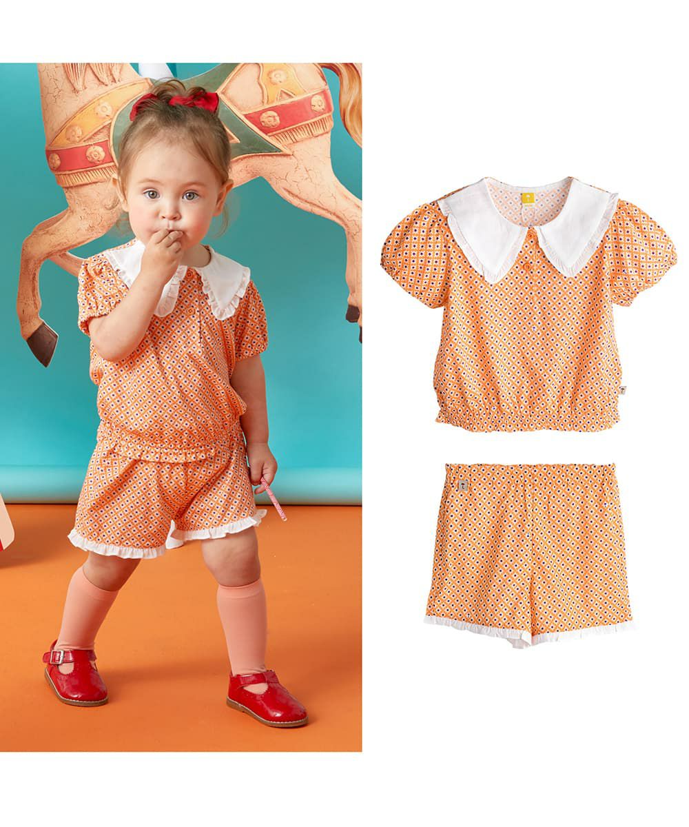 【セットアップ】フリル衿トップス＆パンツ | おしゃれな子供服 moimoln（モイモルン） 公式Online Store