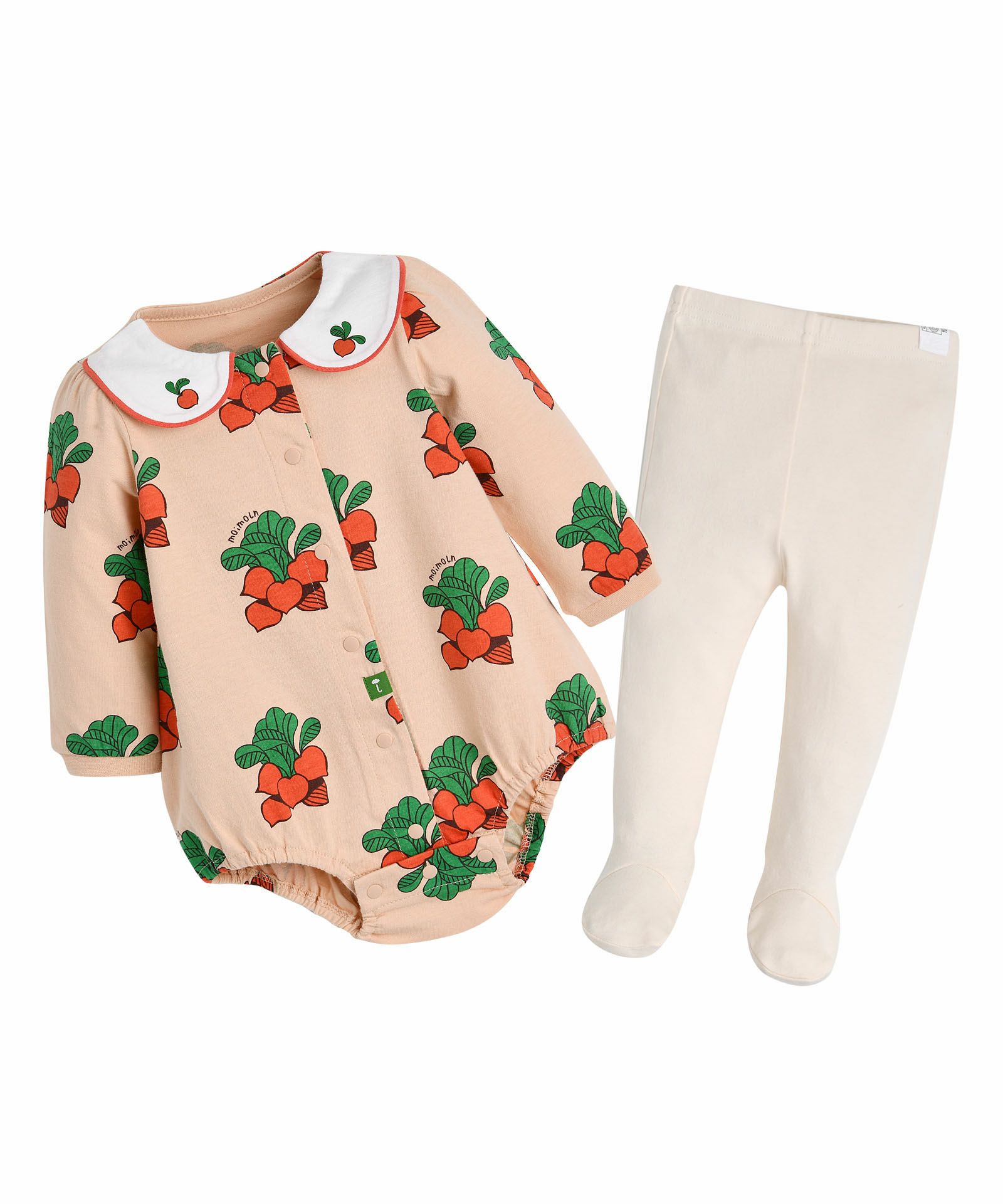 【2点セット】ラディッシュ柄ロンパース＆レギンス | おしゃれな子供服 moimoln（モイモルン） 公式Online Store