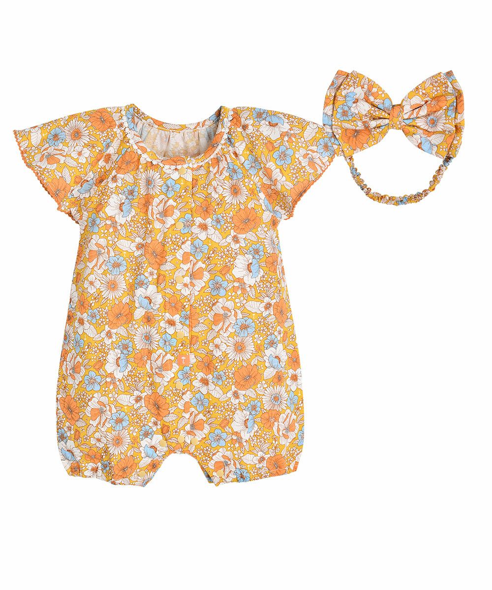 【2点セット】ヘアバンド＆レトロフラワーカバーオール | おしゃれな子供服 moimoln（モイモルン） 公式Online Store